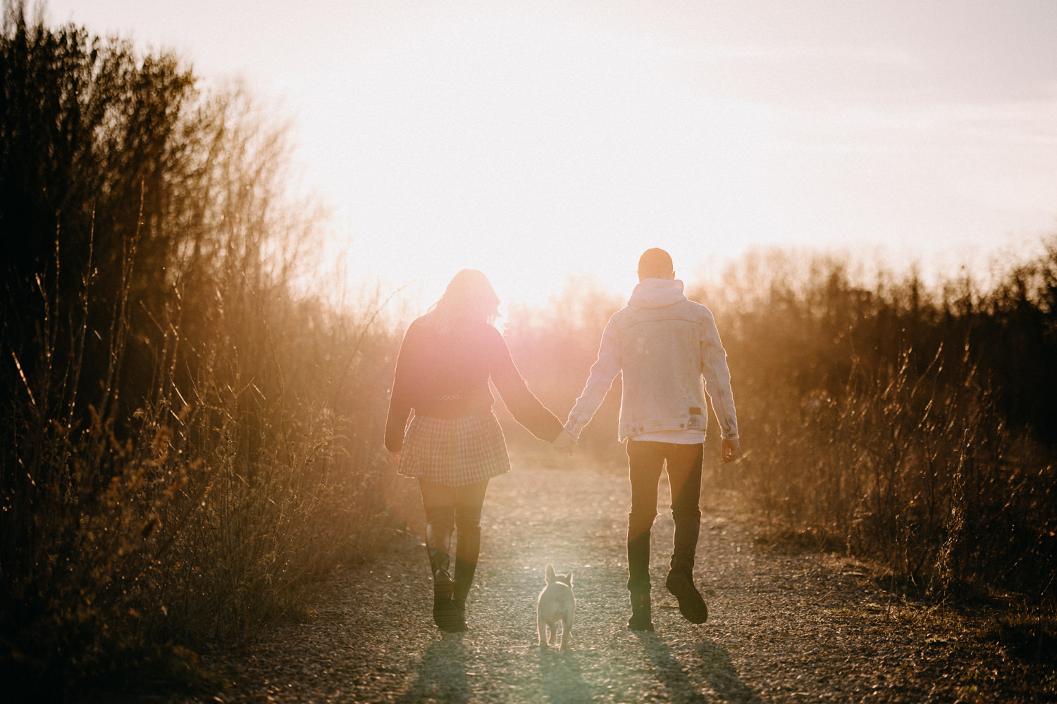 Paarshooting bei Sonnenuntergang mit Hund Coco - Nadja Osieka Hochzeitsfotografin Rheinfelden ...